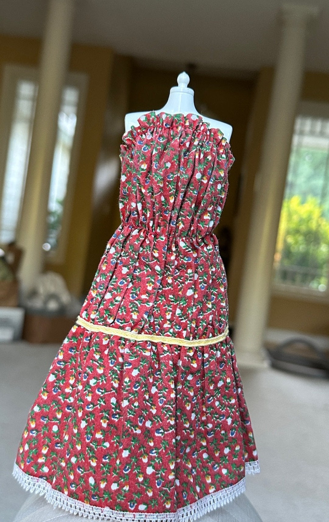Vintage Barbie Calico Print Maxi Dress 1979 - Etsy