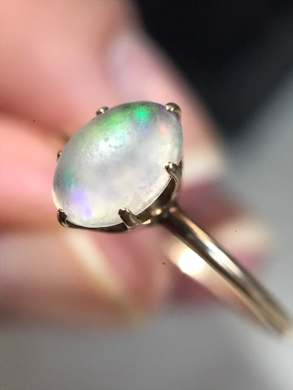 Rare Art Nouveau Water Opal Ring in 14k Gold Tiffany … - Gem