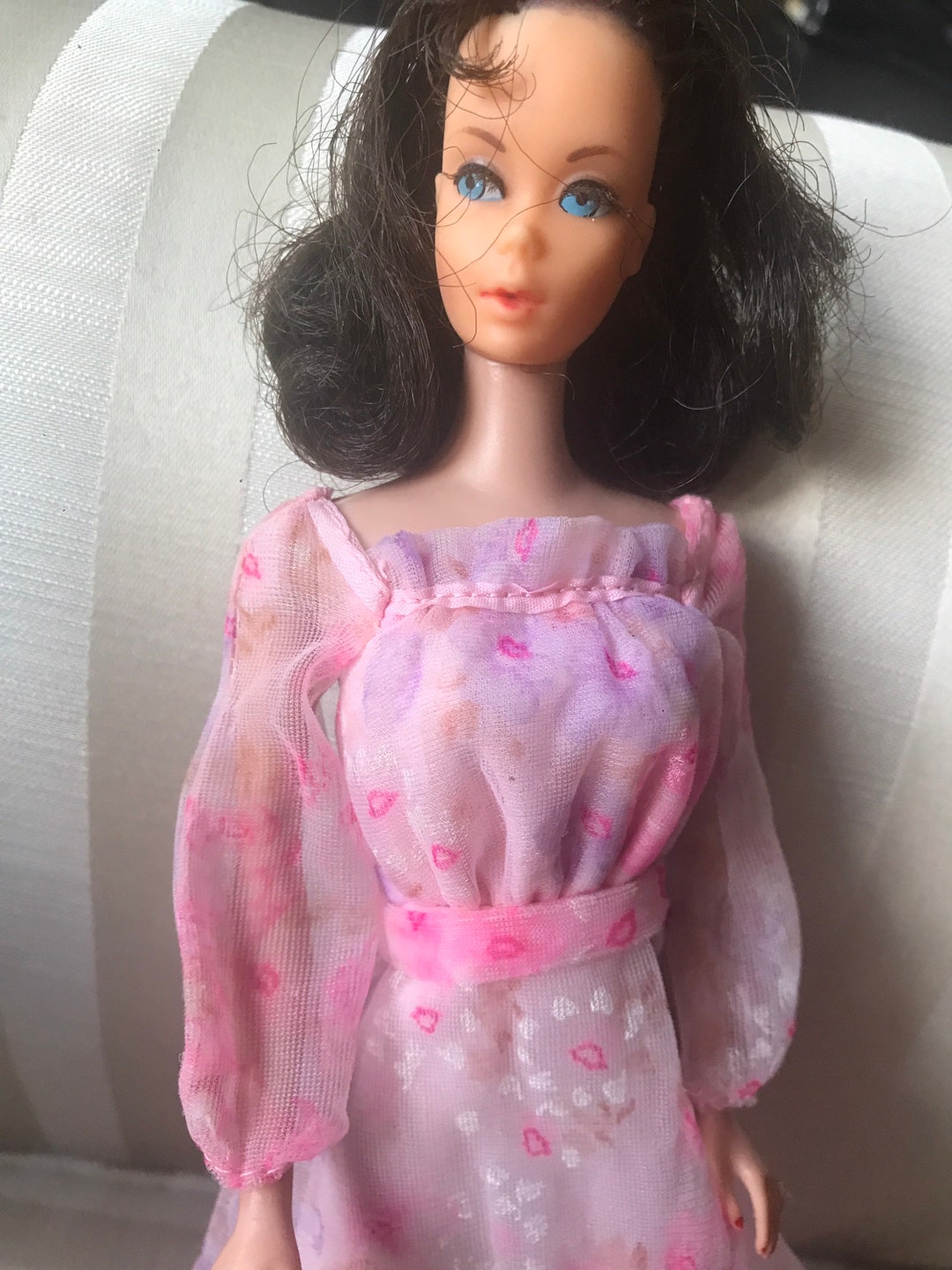 Beautiful Vintage Kissing Barbie Maxi Dress in Pink Chiffon - Etsy UK