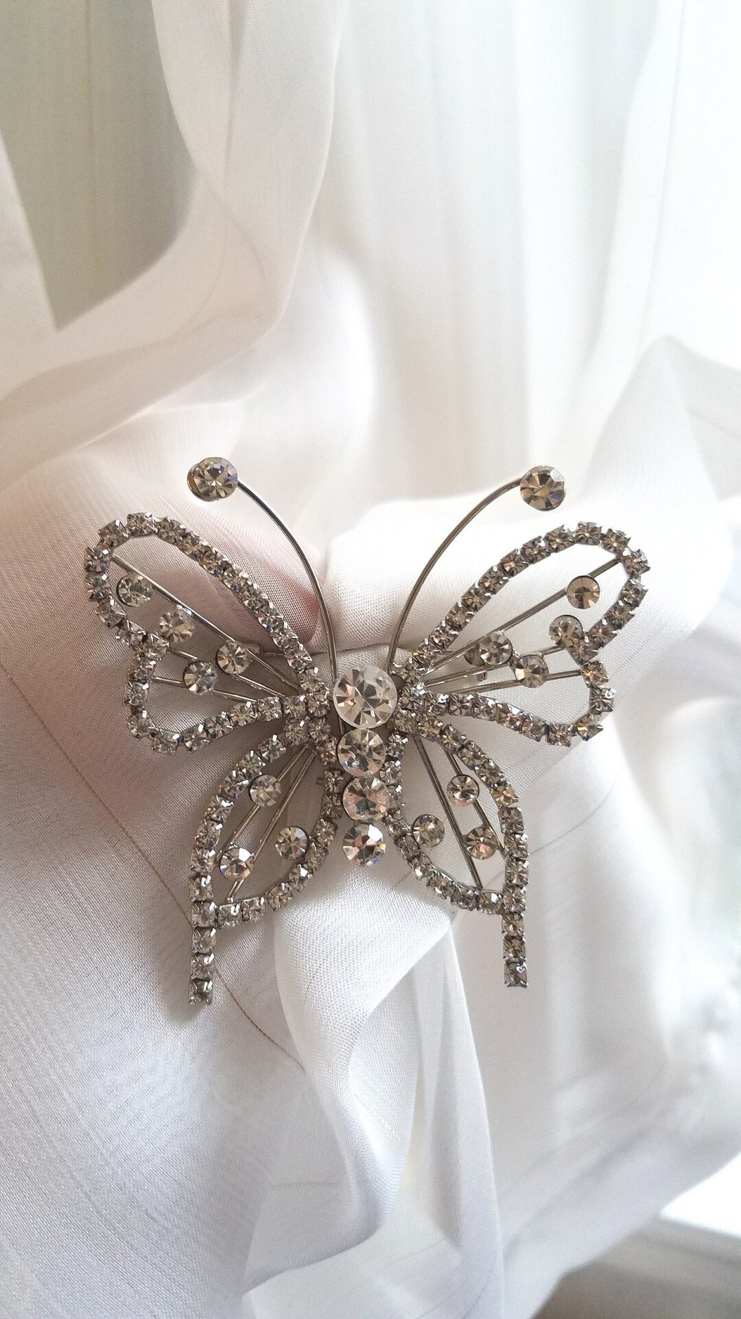 Dazzling Vintage Rhinestone Butterfly Brooch - Etsy