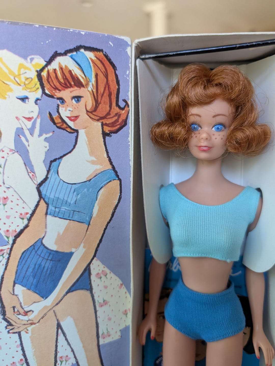 RARE First Issue MIDGE Doll Titian W/teeth Orig Blue Headband Box Liner ...