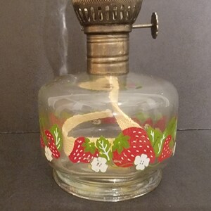 Miniature Lamplight Farms Oil Lamp / Strawberries / With Glass Globe - Etsy