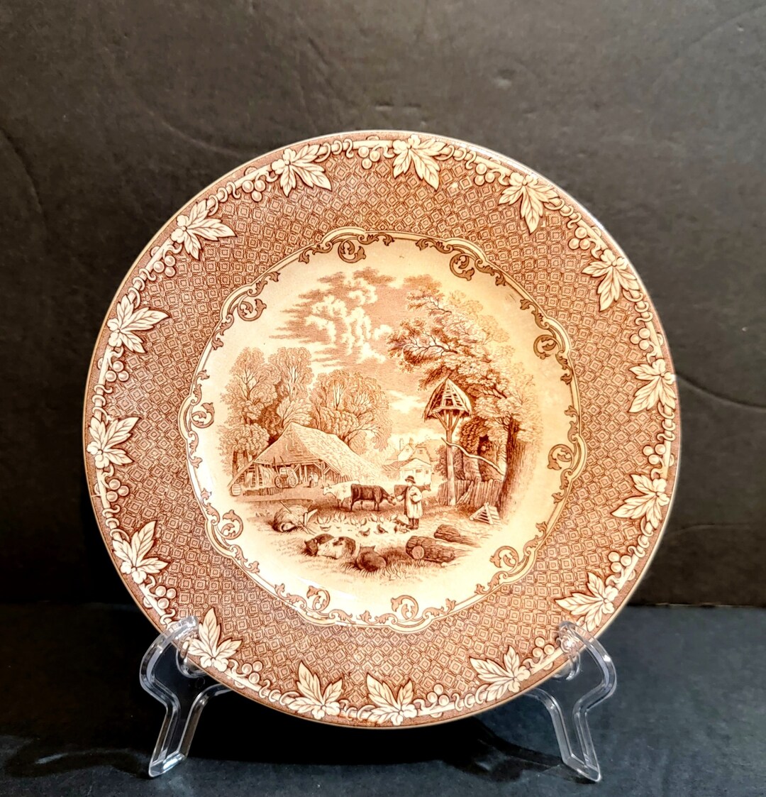 Antique Old Hall "farm" Pattern 8-1/8" Earthenware Salad Plate - Etsy