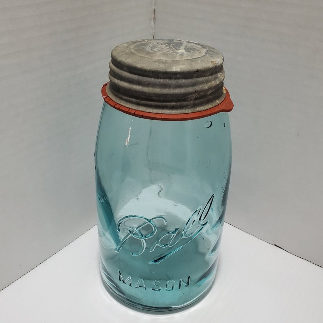 Antique Blue Ball Shoulder Seal One Quart Mason Jar - Etsy