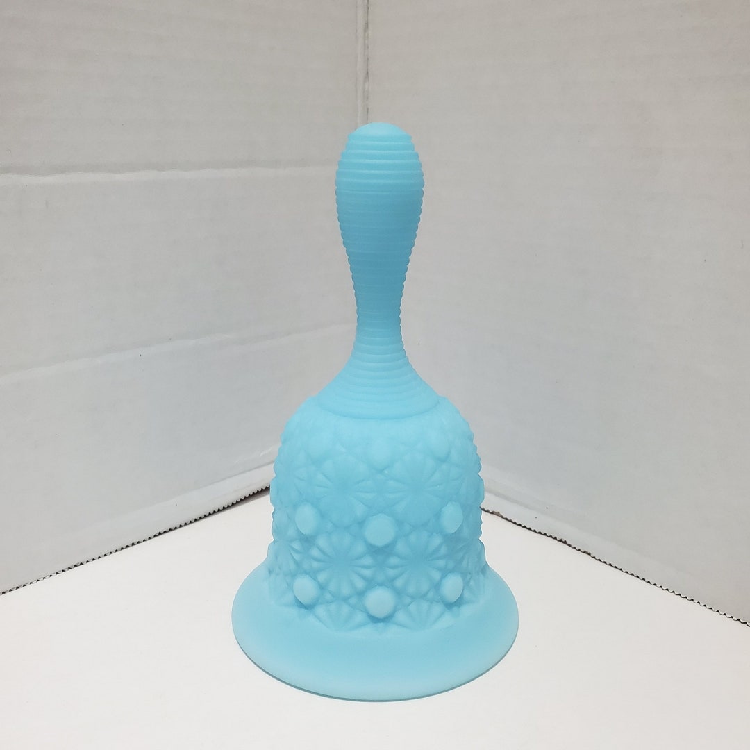 Fenton Blue Satin Glass "daisy & Button" Bell - Etsy