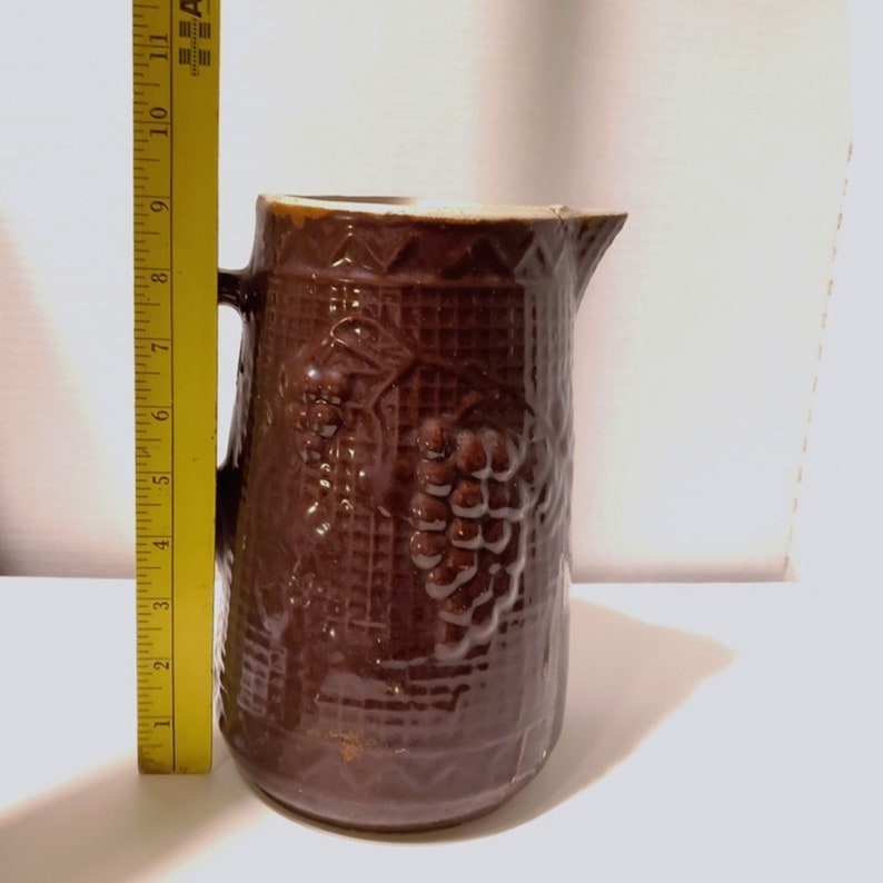 Antique Uhl Pottery Grapes & Lattice Crockery Pitcher - Etsy