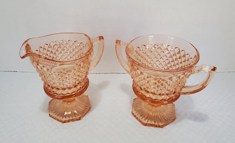 Pink Westmoreland english Hobnail Footed - Etsy