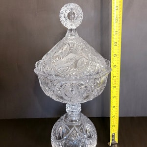 13-1/2" Hofbauer "byrdes" Collection Footed Crystal Compote / Germany ...