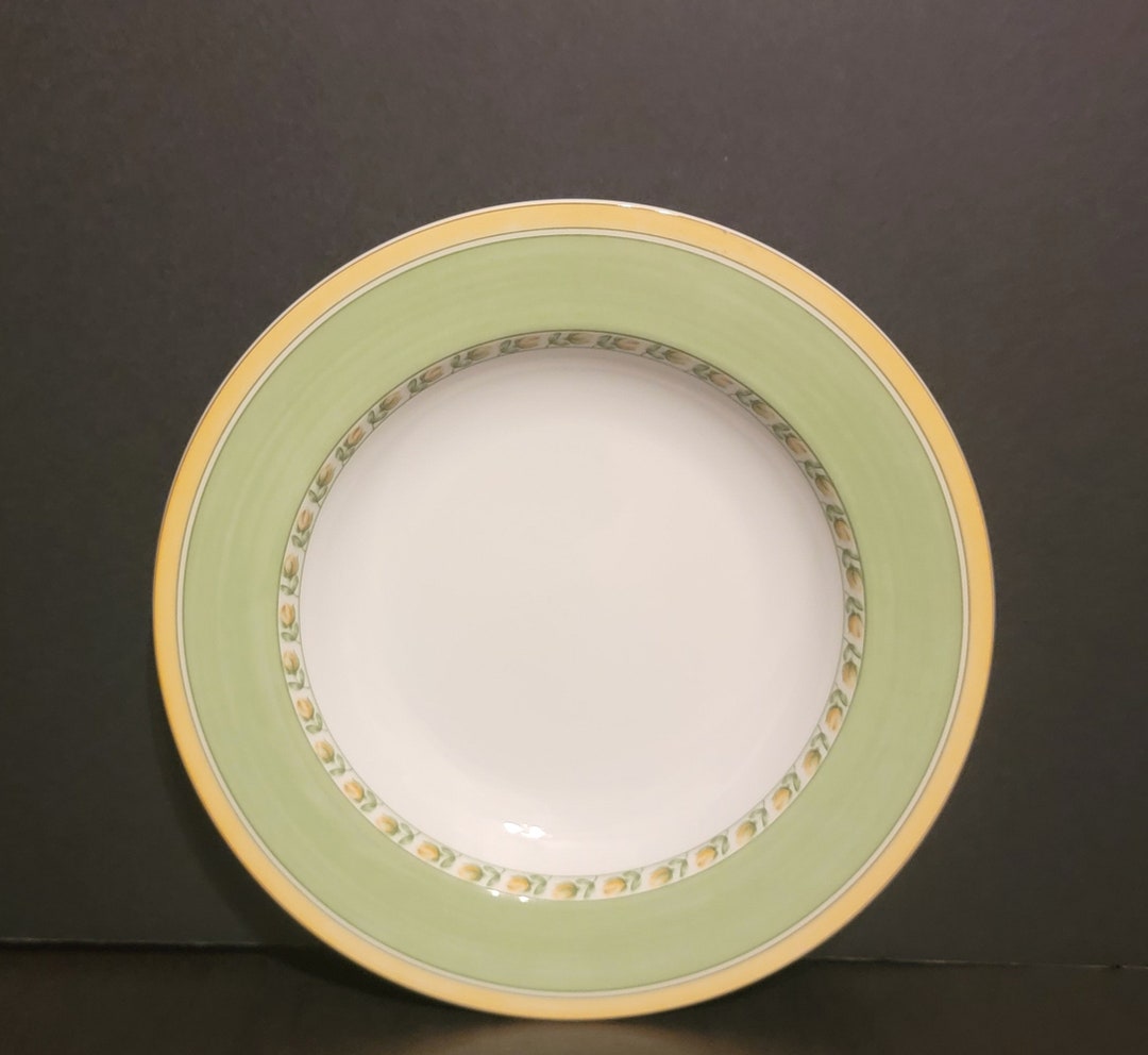 Eight (8) - 9" Mikasa "english Rose" / SPAL Porcelanas "springtime" Rim ...