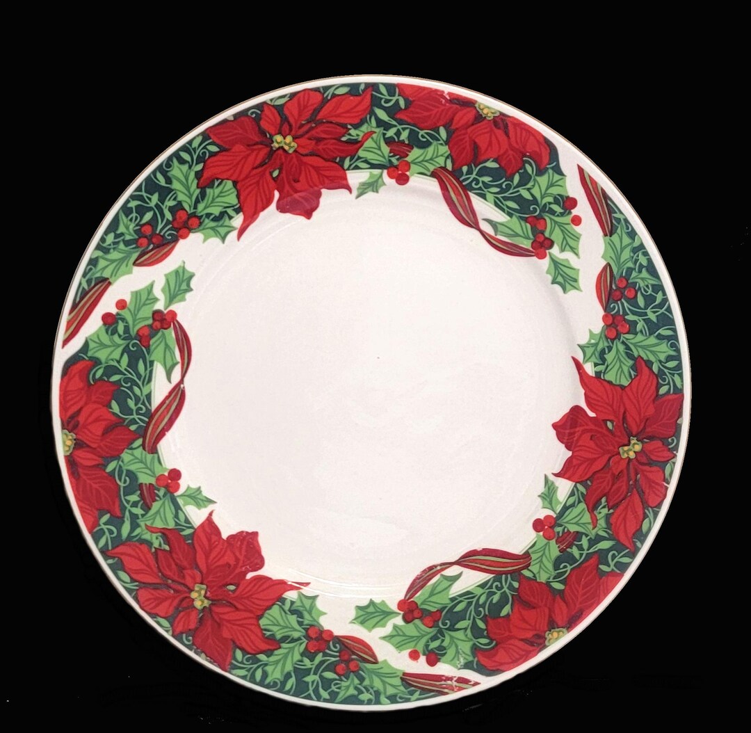 Gibson Designs "holidays" Poinsettia Bread & Butter Plates / Six (6 ...