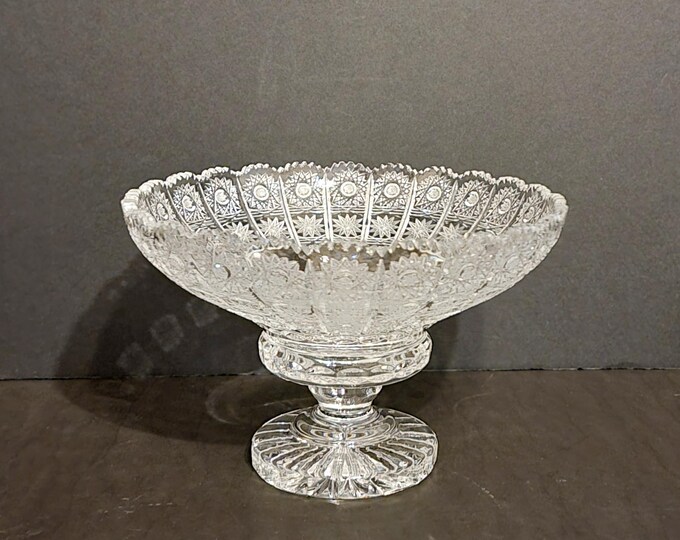 Lauitzer Queen's Lace Crystal Centerpiece Bowl / Bohemian - Etsy