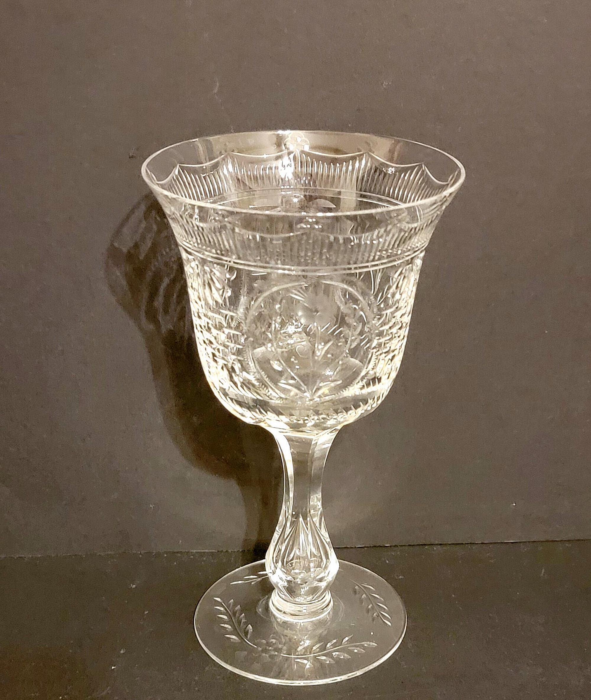 Six (6) - 7" Seneca Glass Crystal Water Glasses / Cut 870 - Etsy