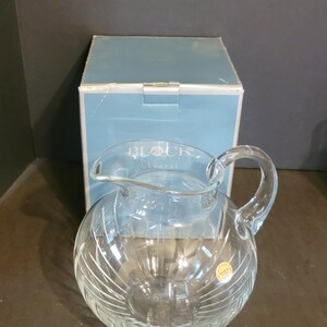 Block Crystal "aubry" 70 Oz. Pitcher / Mouth Blown / Hand Cut / Hand ...