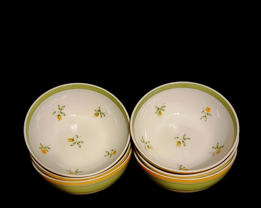 Six (6) - 6" Mikasa "english Rose" / SPAL Porcelanas "springtime" Soup ...