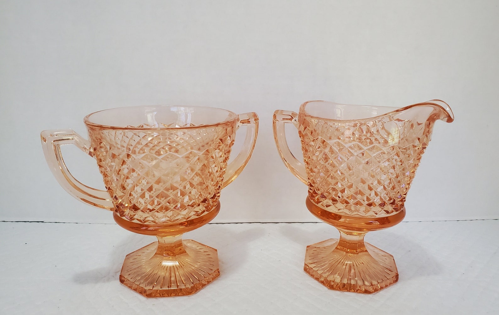 Pink Westmoreland english Hobnail Footed - Etsy