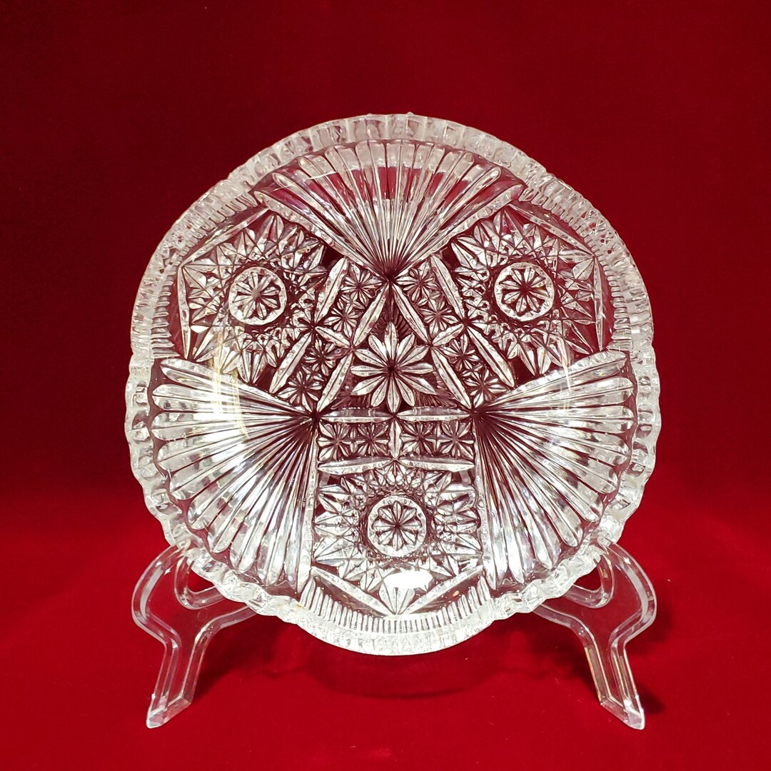 Vintage 6" Pressed Glass Nappy / Hobstar & Fan - Etsy