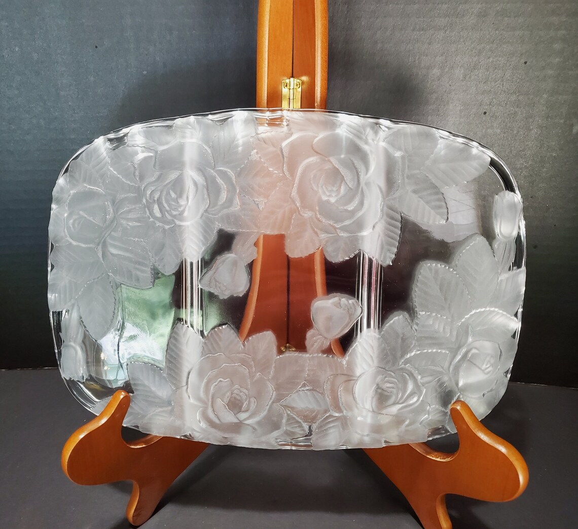 Studio Nova "winter Rose" Divided Frosted Relish Tray W/ Original Box ...