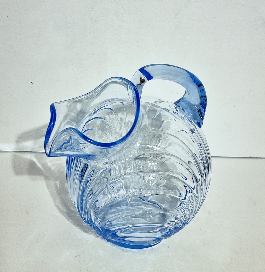 9" Cambridge Glass Midnight Blue "caprice" Ice Lip Pitcher or Jug - Etsy