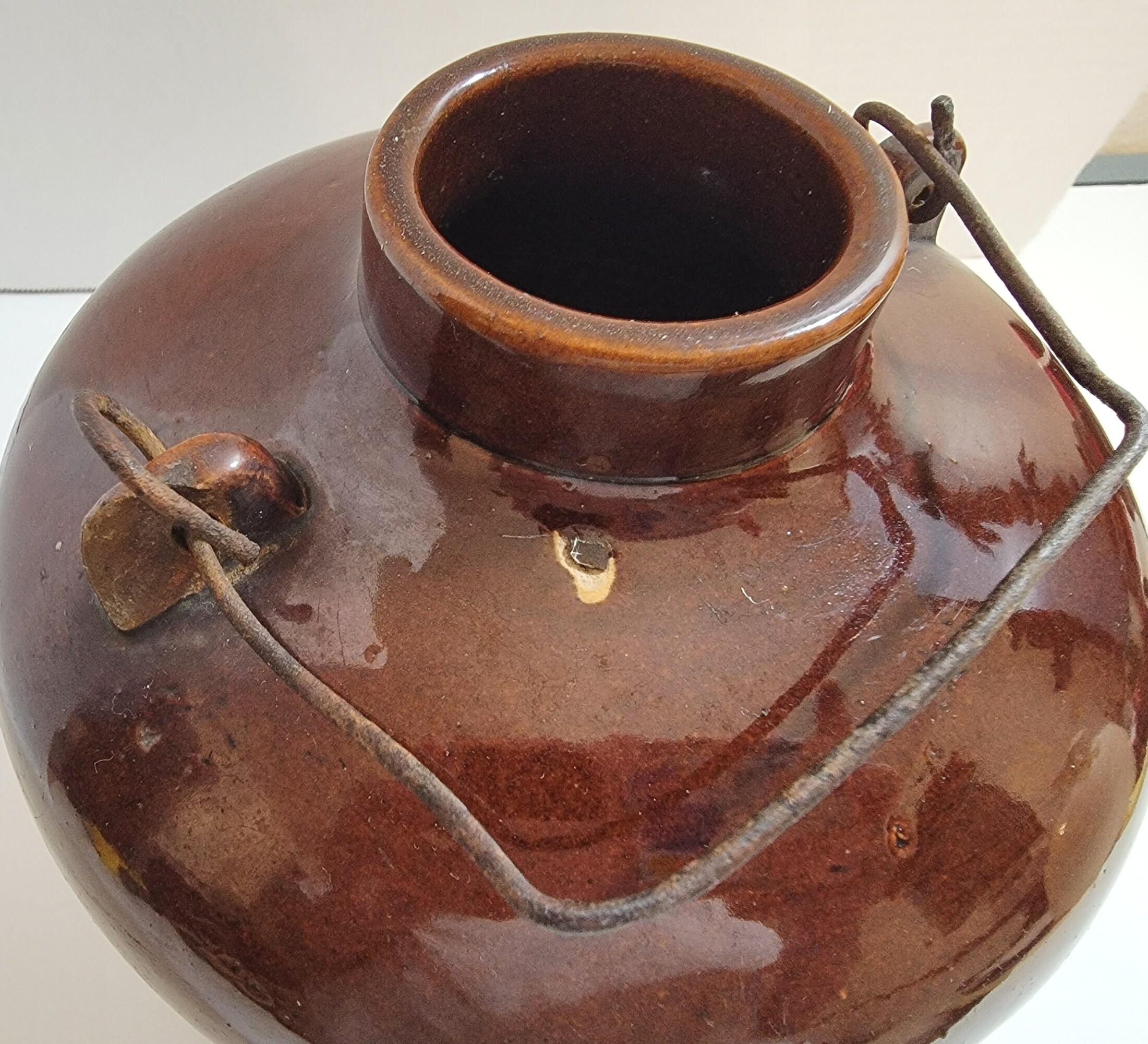 Antique Buckeye Pottery Crock With Metal Bale - Etsy