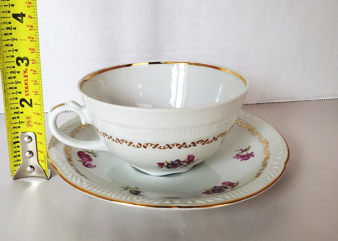 Chodziez / Poland / Porcelain Cup & Saucer Set - Etsy