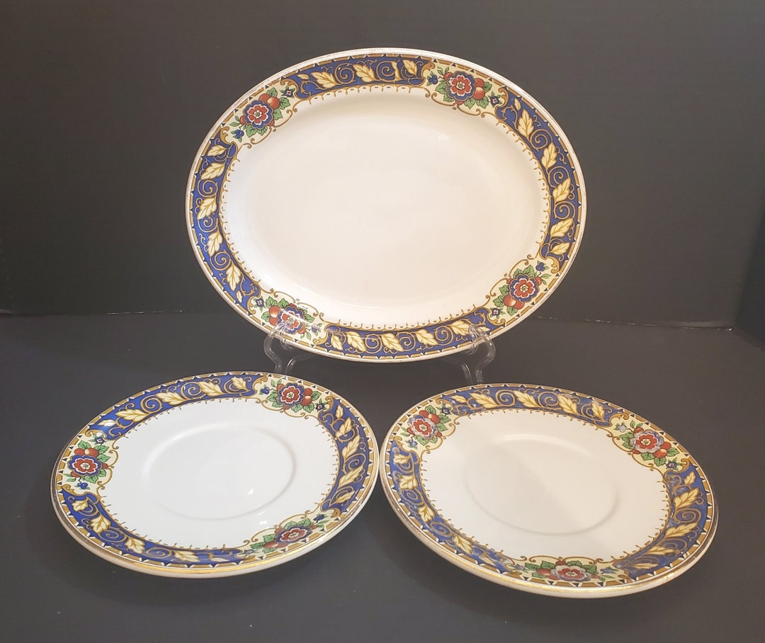 Three (3) Pc Lot Keeling & Co. China Pattern 5442 / Small Oval Serving ...