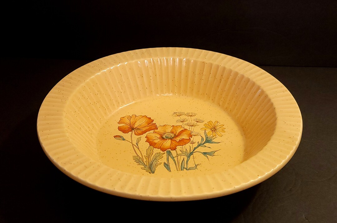 11" Treasure Craft / Pottery Craft Round "wildflower" Pattern Bowl - Etsy