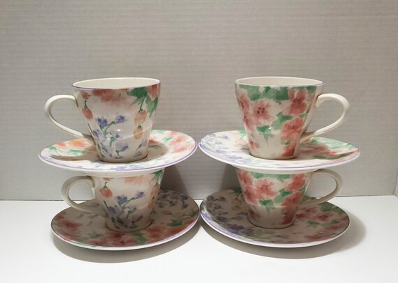 Four 4 Sango China dreamtime Cup & Saucer Sets / - Etsy