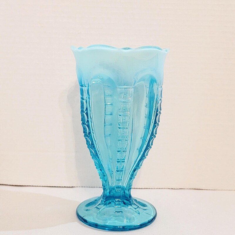 Blue Opalescent Vase - Etsy