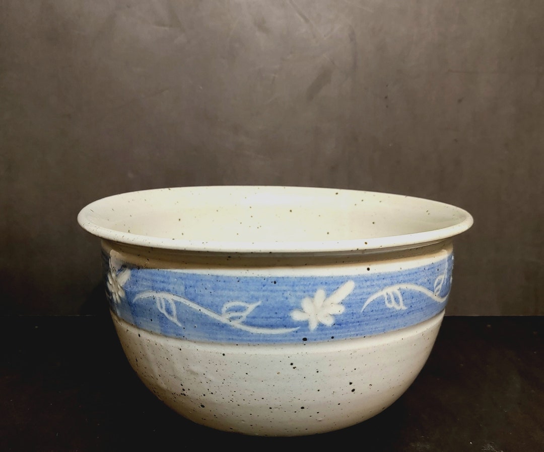 10" Ashby Pottery Blue and Gray Mixing Bowl - Etsy