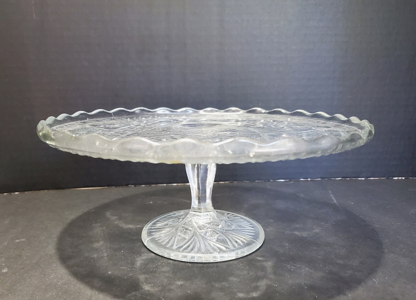 EAPG Indiana Glass rosette & Pinwheels Cake Stand - Etsy