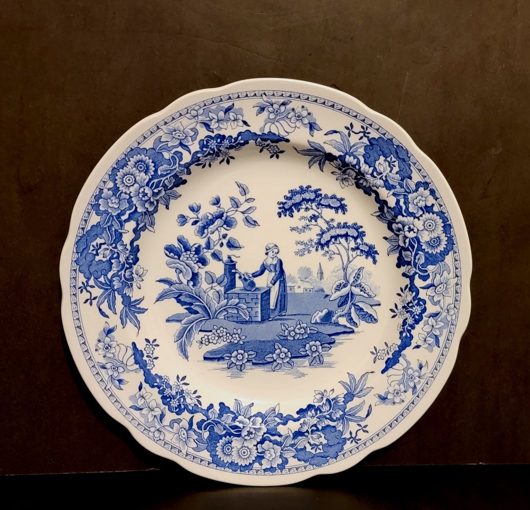 9-1/4" Spode Blue Room Collection "girl at the Well" Luncheon Plate - Etsy