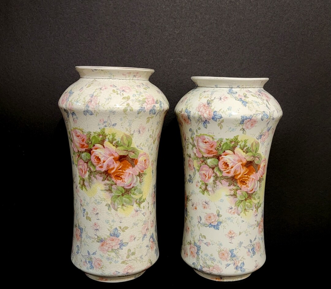 Pair of Large Myott Son & Company Imperial Line Floral Vases / Roses - Etsy