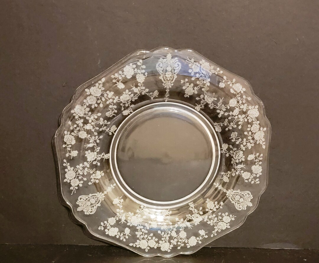 Seven (7) - 8" Cambridge "rose Point" Salad Plates Shape 3400 - Etsy