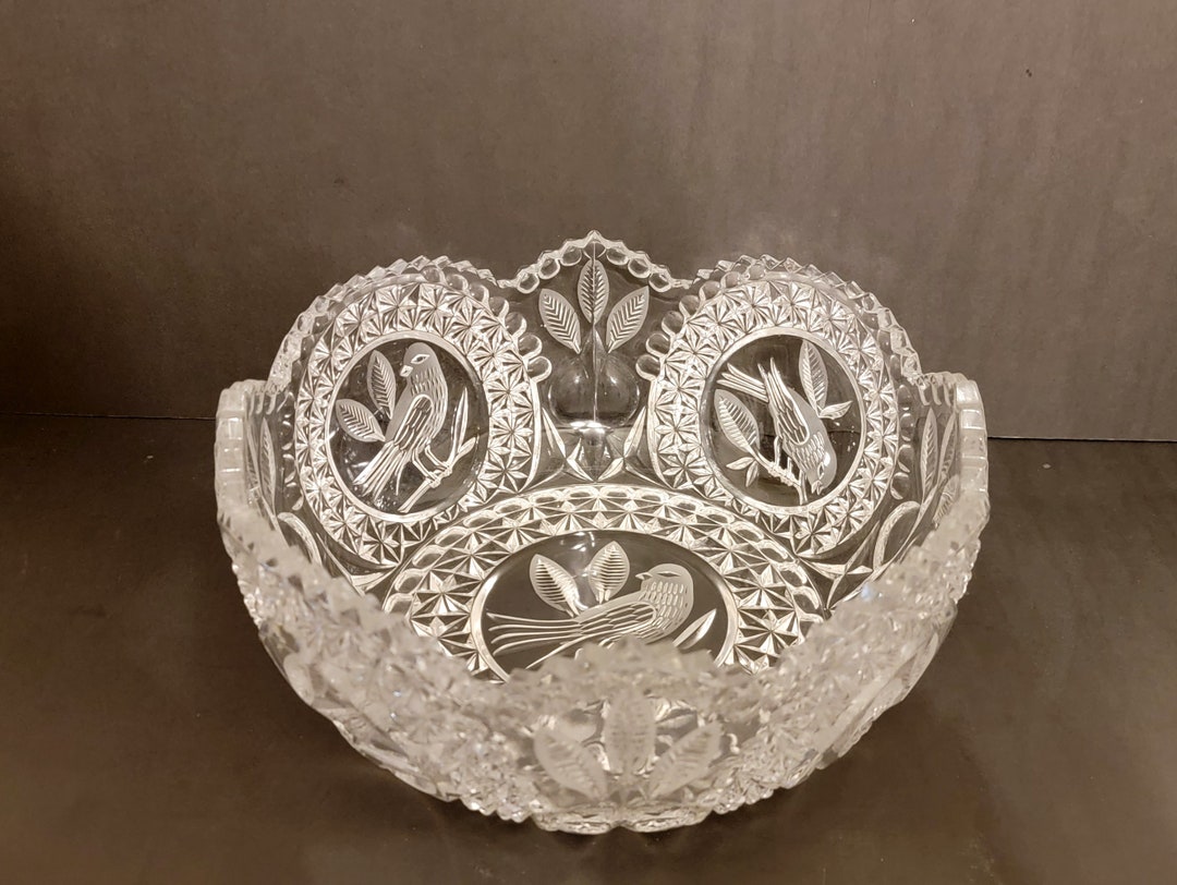 10-1/2" Hofbauer "byrdes" Collection Crystal Bowl / Germany - Etsy