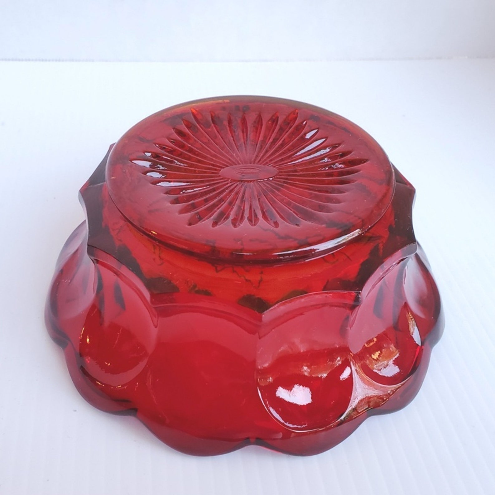 Fenton Ruby Red grape Motif Nut or Candy Dish - Etsy