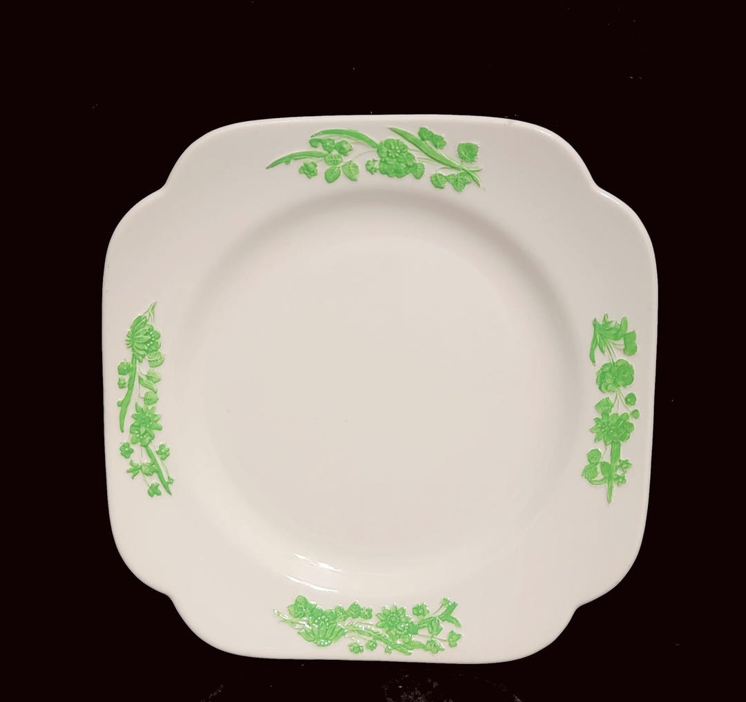 8-1/2" Spode "shamrock" Square Luncheon Plate / Circa 1928 / England - Etsy