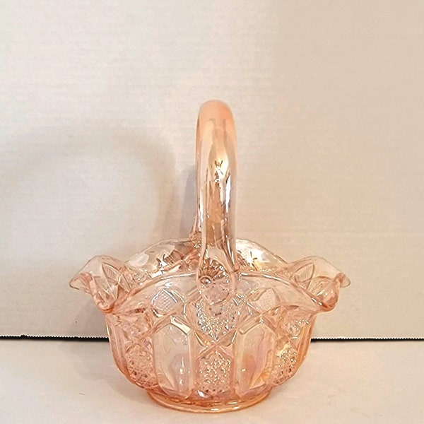 Carnival Glass Basket With Handle - Etsy