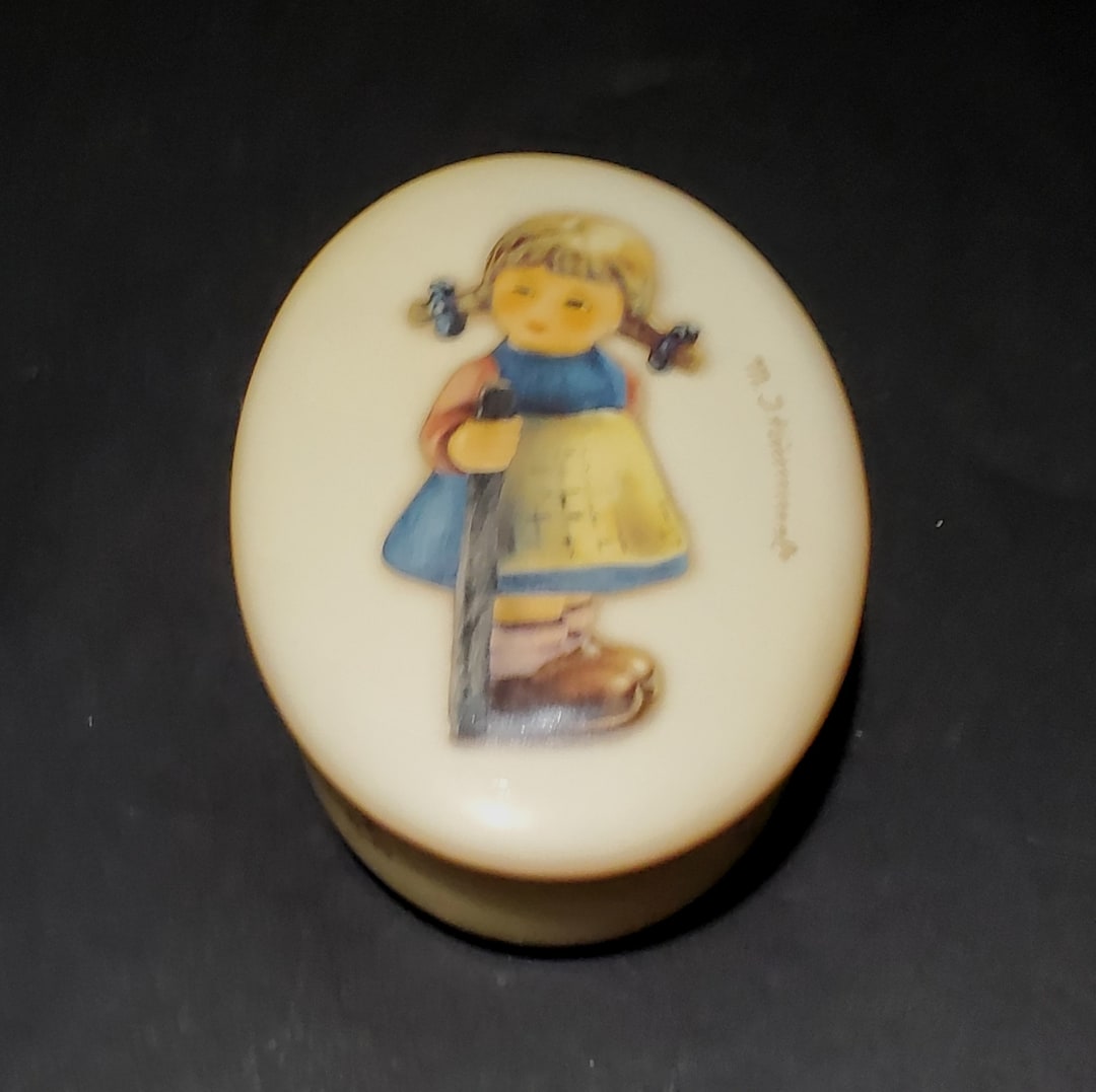 Goebel / Hummel Oval Bisque Trinket Box / wohl Behutet / the Guardian ...