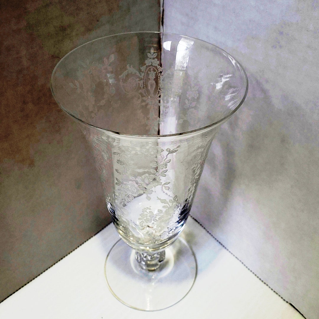 Beautiful Tiffin Glass Cherokee Rose 6.5" Water Glass - Etsy