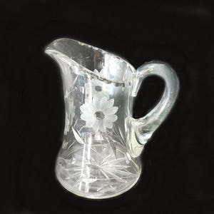 Crystal Floral Etched American Brilliant Cut Pitcher - Etsy