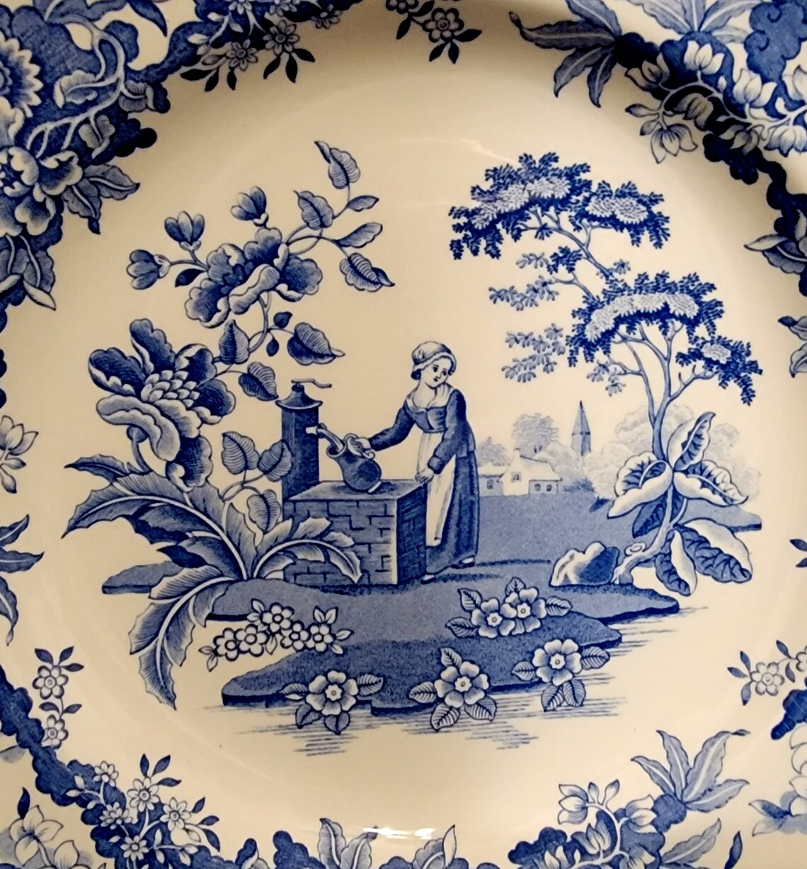 9-1/4 Spode Blue Room Collection girl at the - Etsy