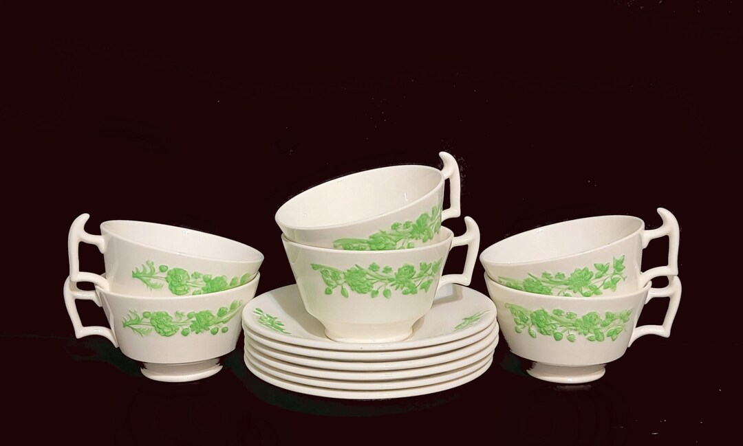 Six (6) Spode "shamrock" Cup & Saucer Sets / Circa 1928 / England - Etsy