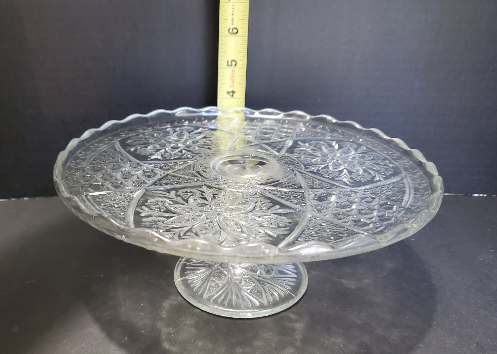 EAPG Indiana Glass rosette & Pinwheels Cake Stand - Etsy