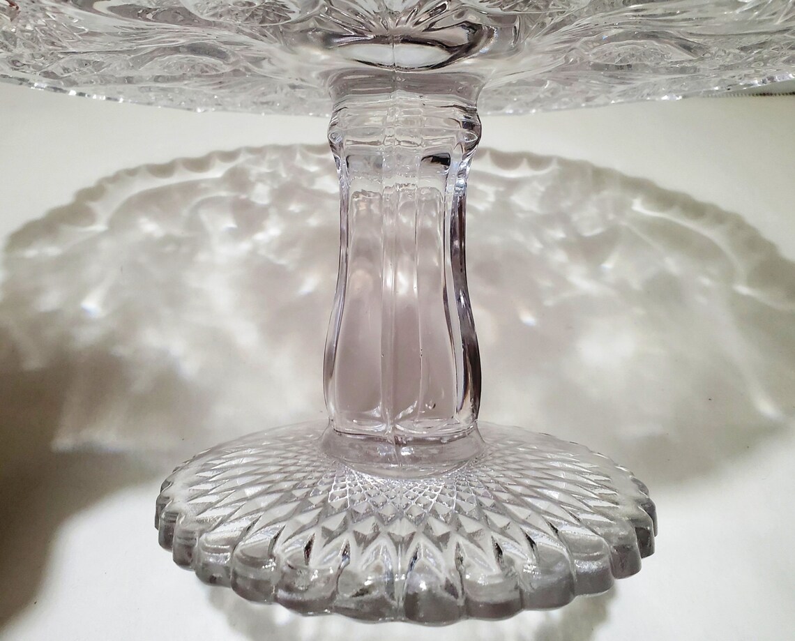 EAPG Imperial Glass fashion Footed Cake Stand / - Etsy