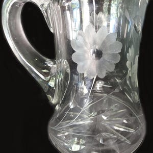 Crystal Floral Etched American Brilliant Cut Pitcher - Etsy