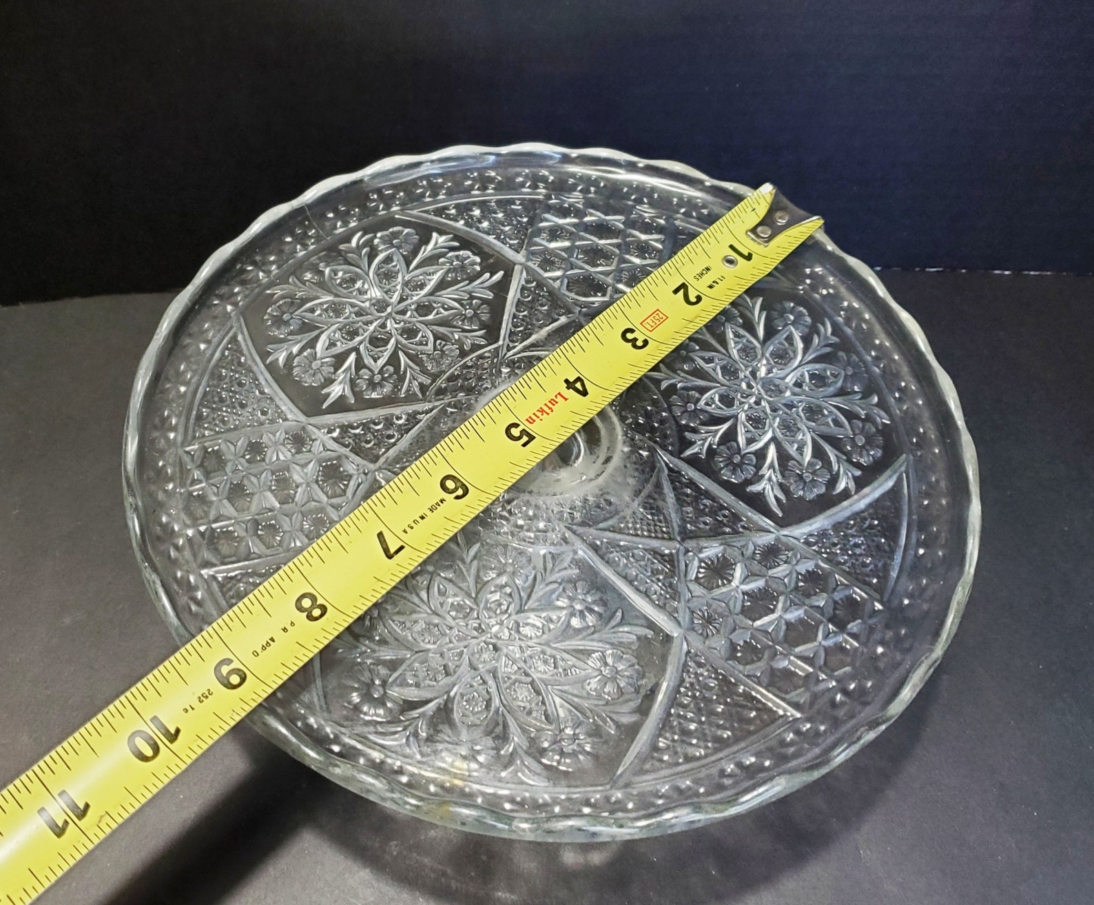 EAPG Indiana Glass rosette & Pinwheels Cake Stand - Etsy