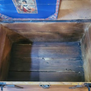 Antique Flat Top Steamer Trunk With Tray / Includes Original ...