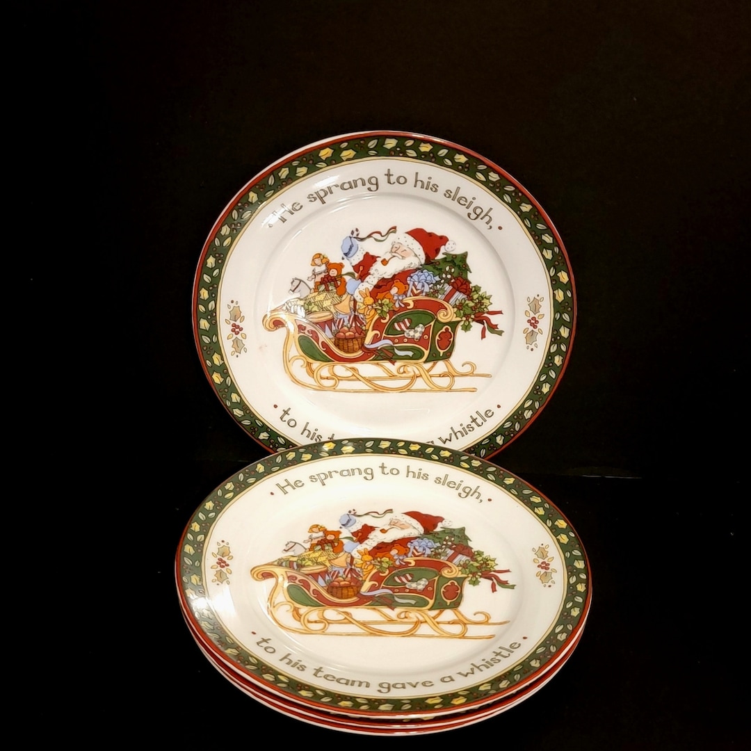 Four (4) - 8" Portmeirion Studio " A Christmas Story" Salad Plates ...