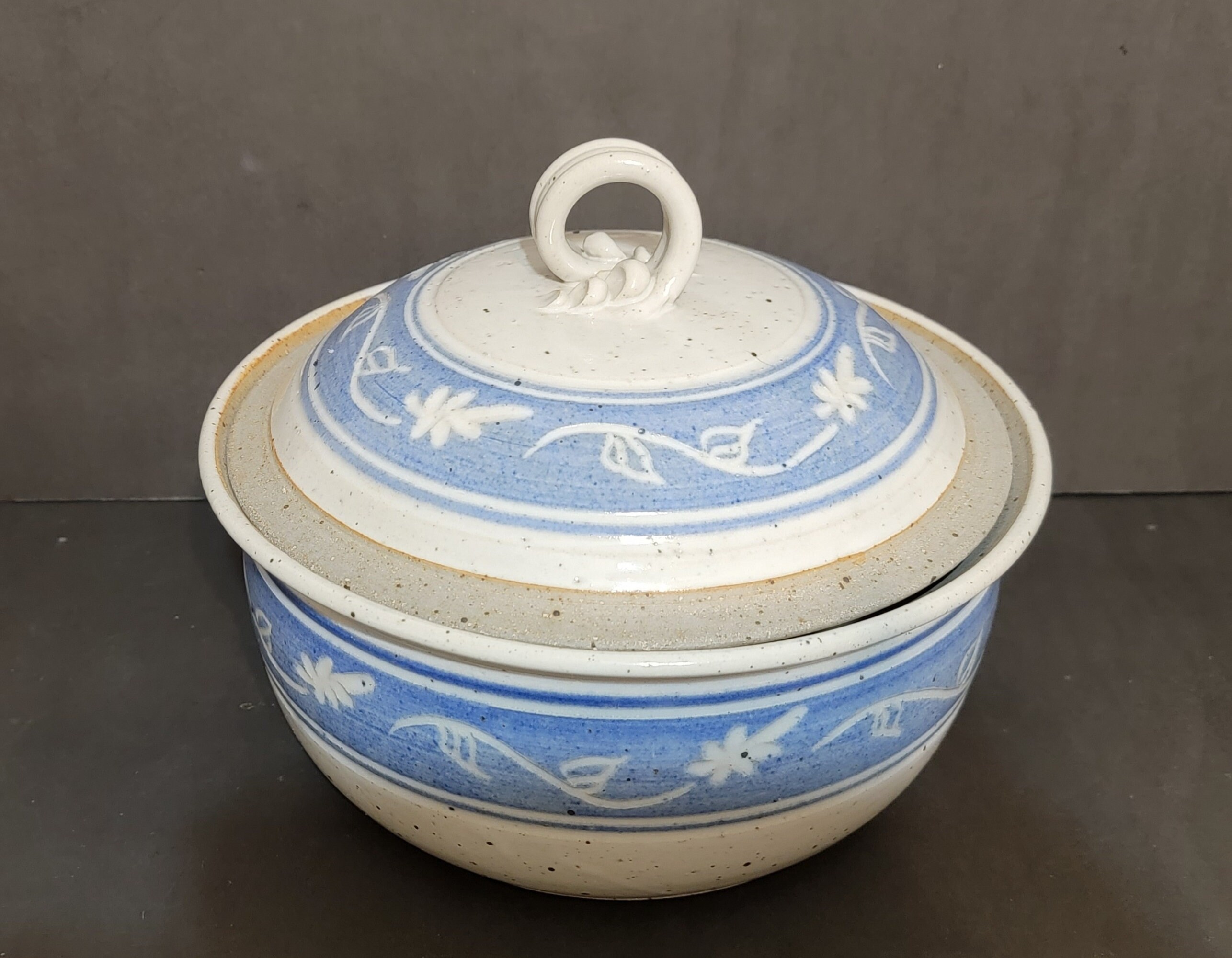 Blue and White Ashby Pottery Casserole Bowl With Lid - Etsy