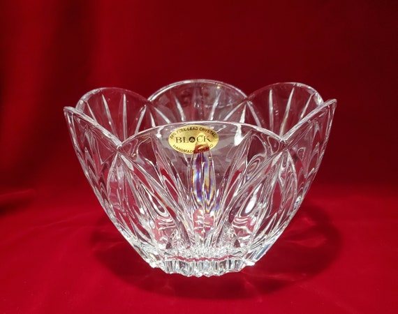 Vintage Block Crystal Tulip Shaped Bowl / Poland | Etsy